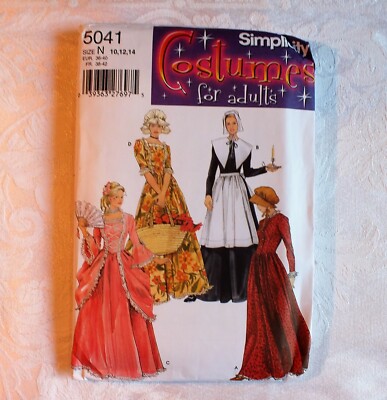2004 Simplicity 5041 Costumes for adults size N 10-14 sewing pattern ...