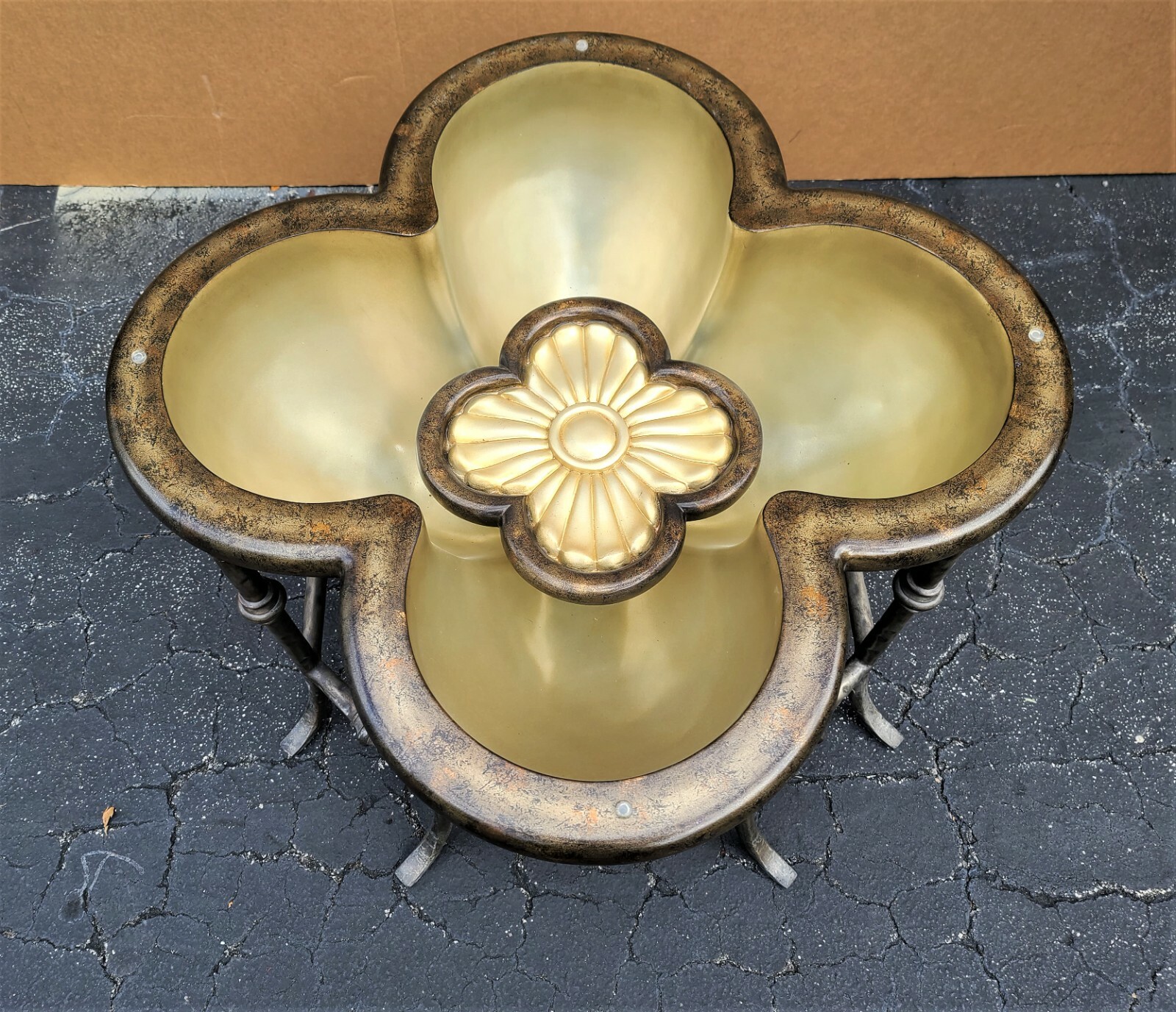 Lotus Flower Glass Top Indoor Outdoor Cocktail Side End Table 48" | eBay