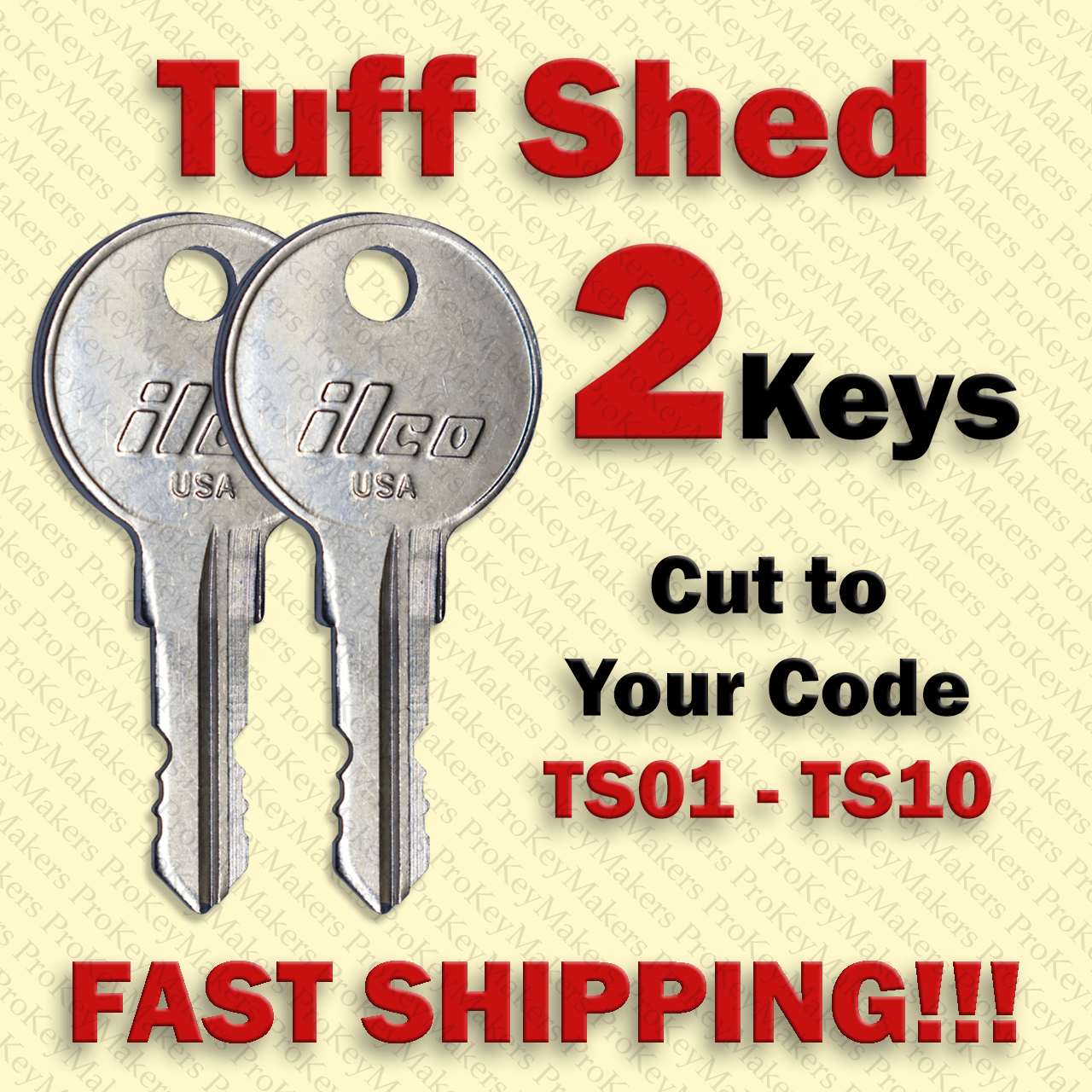 2 Tuff Shed Replacement Keys Cut to Code TS01 - TS10 | eBay