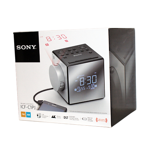 Sony ICF-C1PJ AM/FM Dual Alarm Clock Radio Nature Sound Time Projection ...