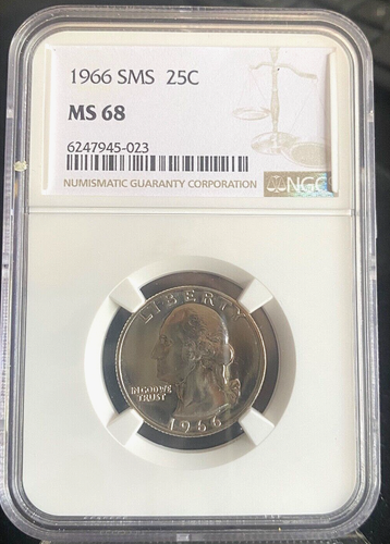 1966 SMS Washington Quarter- NGC Graded MS 68 ***"WOW ONLY 52 in Higher ...