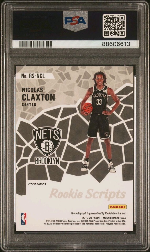 PSA 10 - NICOLAS CLAXTON Auto - 2019 Mosaic Rookie Scripts - NIC ...
