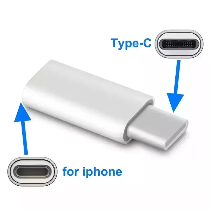 FOR iPhone 8-Pin to Type C USB C Adapter Converter Fast Charging Data ...