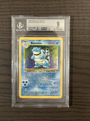 Pokemon 1999 Blastoise #2 Holo Base Set Unlimited BGS 9 (Subs 10 9.5 ...