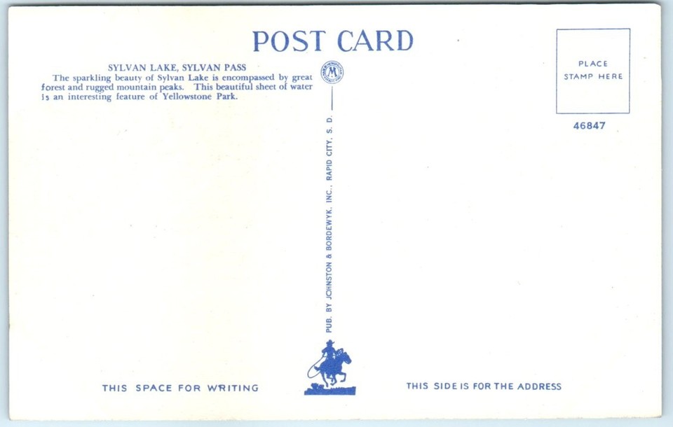 Postcard - Sylvan Lake, Sylvan Pass, Yellowstone National Park ...