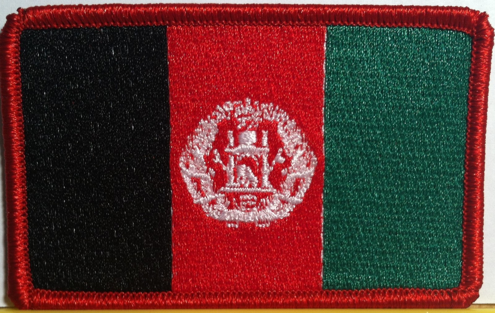 Afghanistan Flag Embroidery Iron-On Patch Military Emblem Red Border | eBay