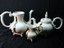 Vintage Loma Pottery White~Gold Coffee Pot, Teapot, Creamer (4 Pc Set ...