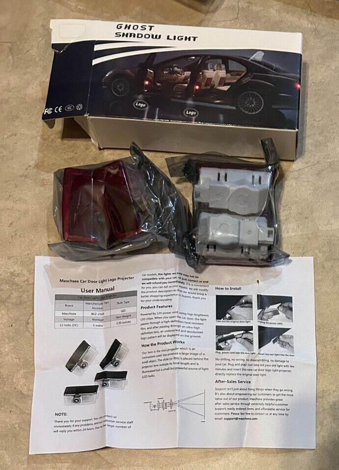 Car Door Shadow Light Ghost Projector Welcome Puddle LED Light NEW in ...