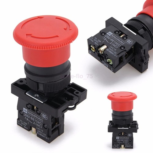 22mm Emergency Stop Push-Button XB2-ES542 Red Mushroom Stop Off Switch ...