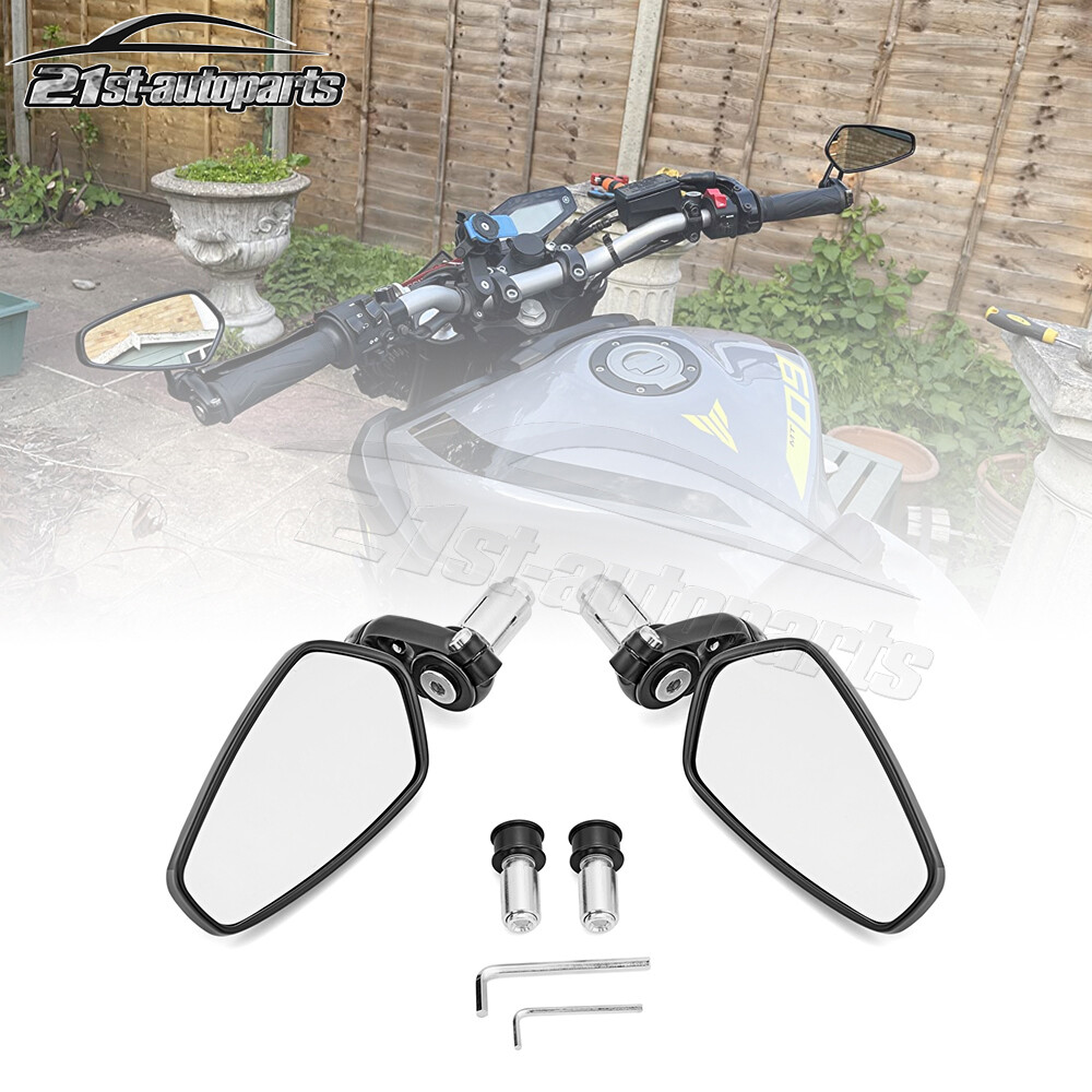 Motorcycle 7/8" Handle Bar End Side Mirrors For Yamaha FZ-09 FZ-07 FZ6N ...