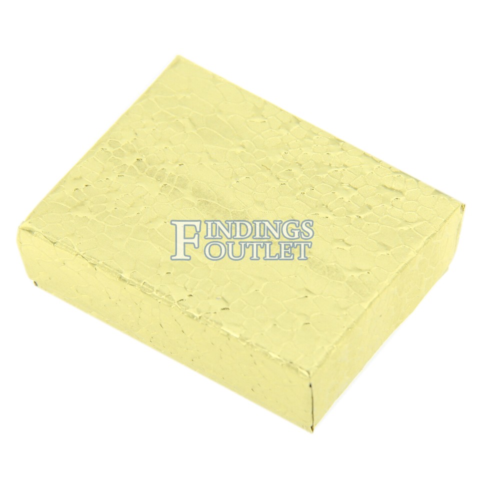 Cotton Filled Gift Box Fancy Gold Foil Jewelry Boxes Cardboard Display ...