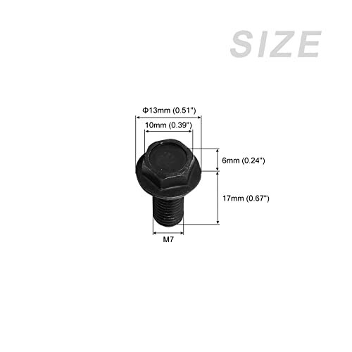 Flanged Hex Head Bolts m7x17mm 4pcs Left Hand Hexagon Bolt Reverse ...