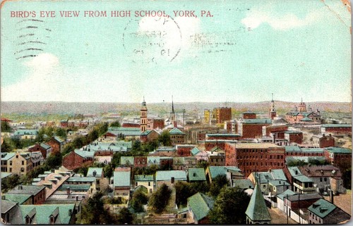 View Overlooking York PA from High School c1908 Vintage Postcard S77 | eBay
