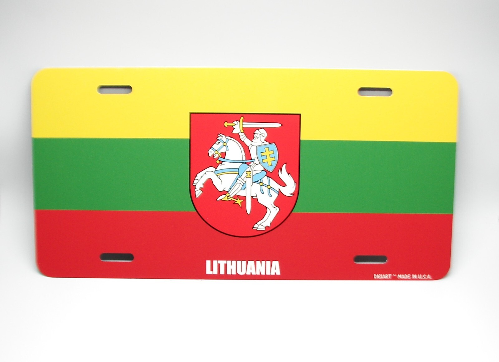 LITHUANIA FLAG COAT OF ARMS LITHUANIAN METAL NOVELTY CAR LICENSE PLATE ...