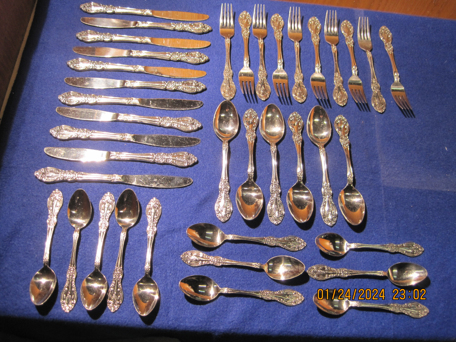 38 PIECES SPRINGTIME Stainless Silverware Flatware JAPAN Lot Of ...