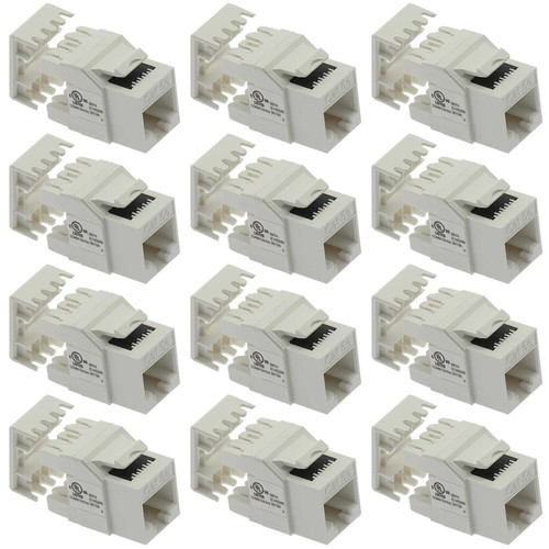 12 Pcs Cat5e RJ45 Network Ethernet Keystone Jack 180 Degree 110 Punch ...