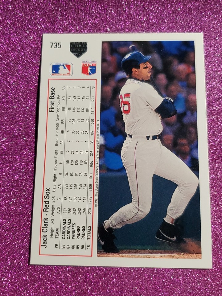 1990 Upper Deck Jack Clark Boston Red Sox #735 | eBay