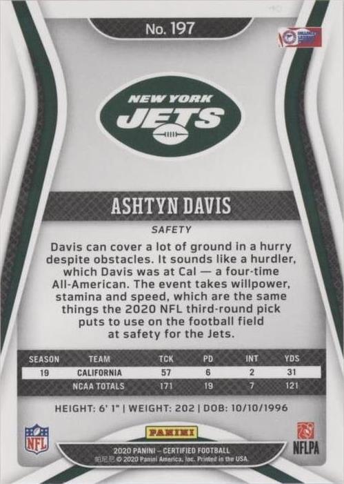 2020 Panini Certified Ashtyn Davis #197 for sale | eBay