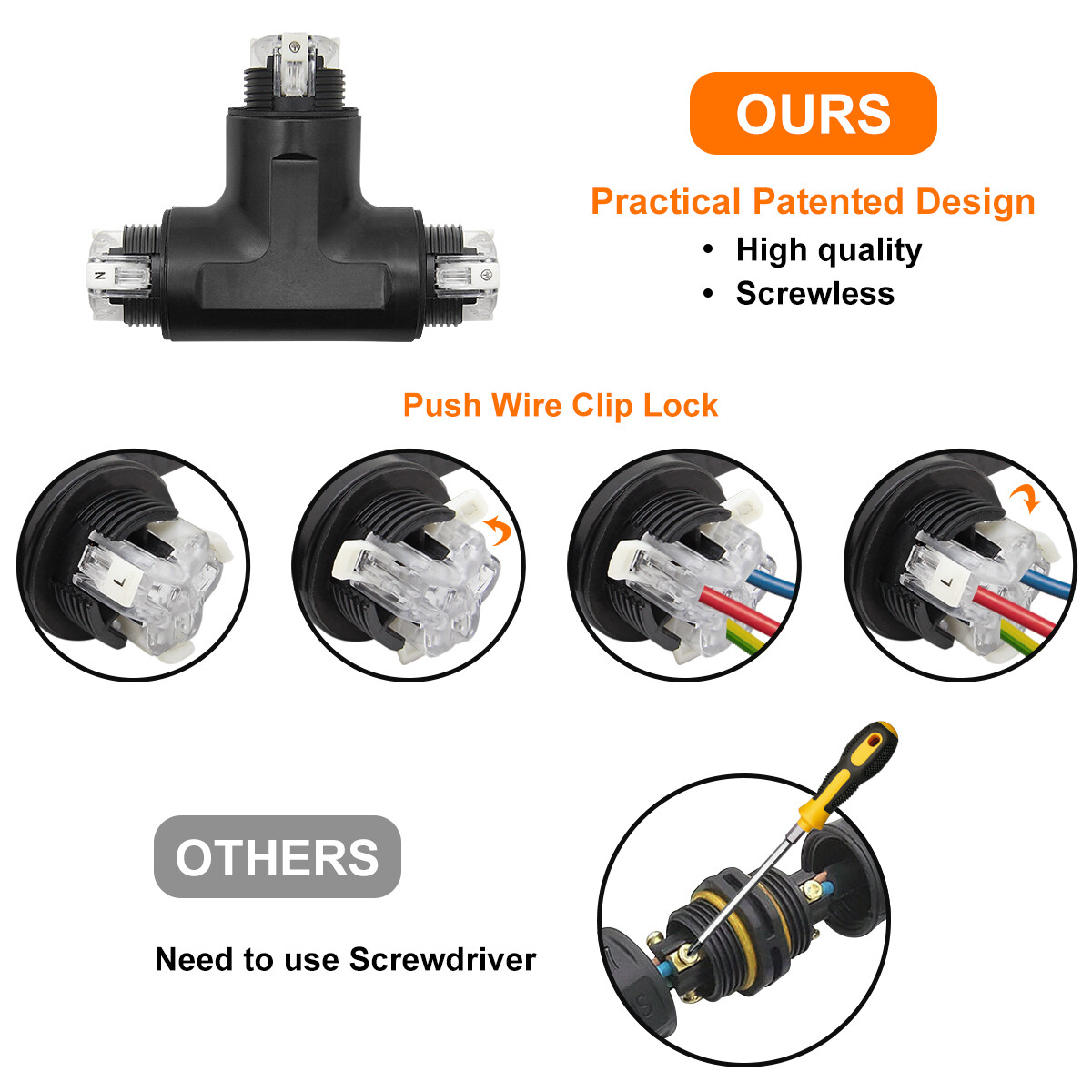 Waterproof T-Junction 3P Underground Cable Protection QUICK Connectors ...