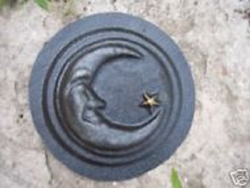 Plastic moon mold 4.5" x 1" thick cement resin plaster wax casting star ...