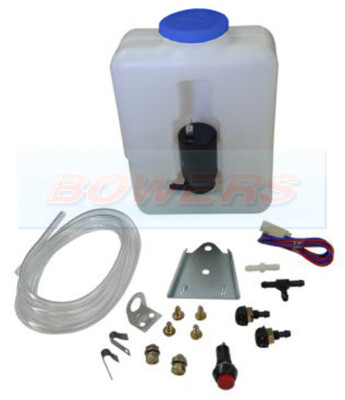 UNIVERSAL 12v WINDSCREEN WASHER BOTTLE KIT MOTOR PUMP JETS CLASSIC CAR ...