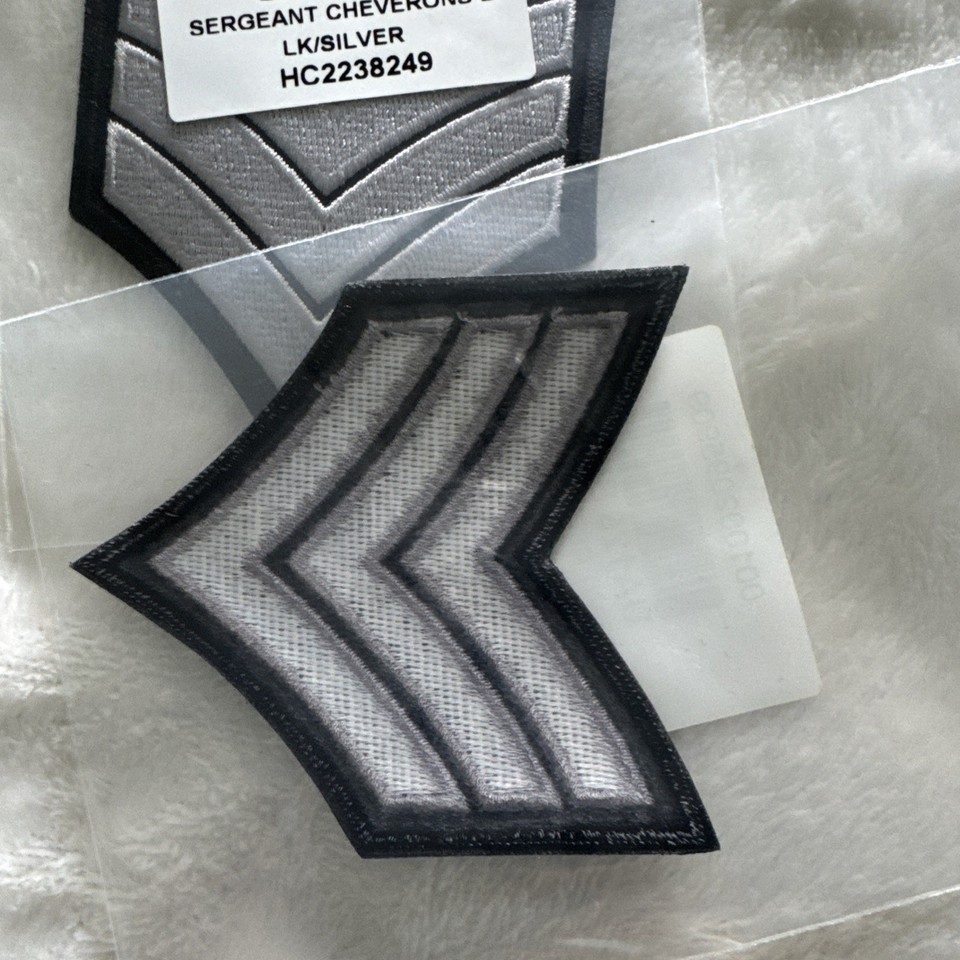 NEW 2 PAIRS Sergeant Rank Chevron Patches Police Security Black and ...