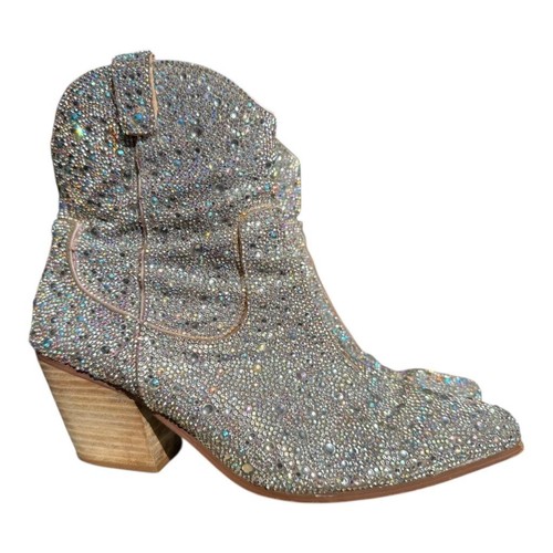 Betsey Johnson Emory Rhinestone Bling Cowboy Boot Women size 10 | eBay