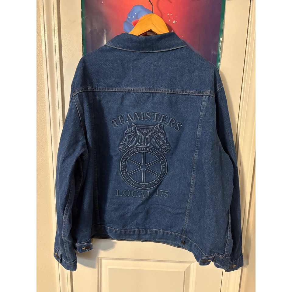 Vintage Teamsters Local 175 Denim Jacket Trucker Union Made USA 3X ...