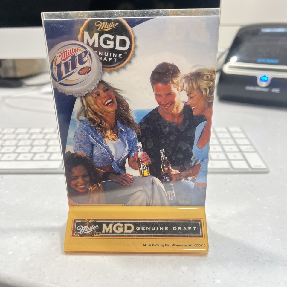Miller MGD LITE TABLE ADVERTISEMENT VINTAGE DESTINATION TIME | eBay
