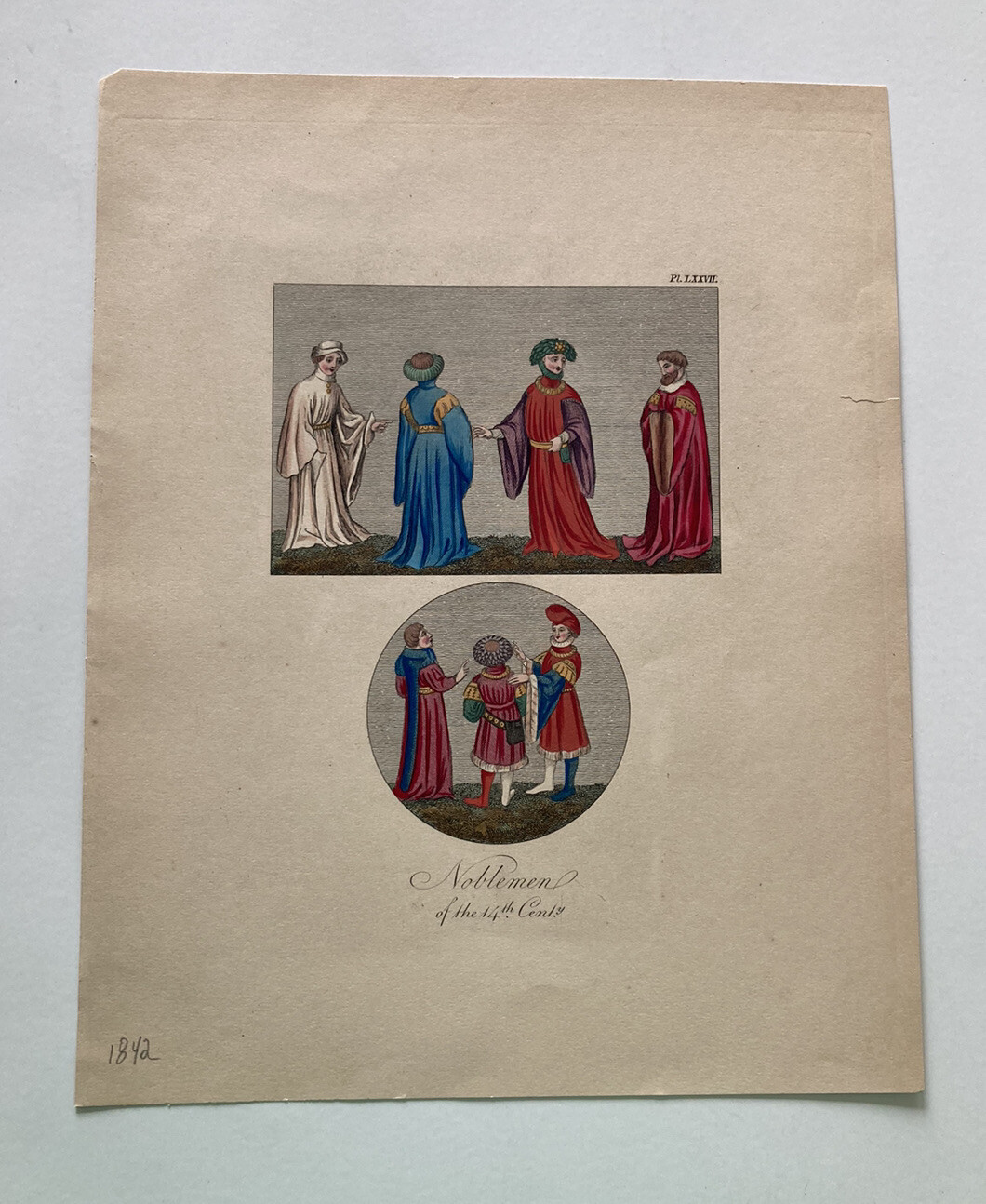 Antique Joseph Strutt Engraving Print renaissance fashion noblemen ...