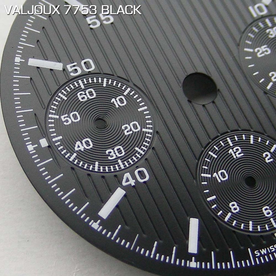 DIAL MOVEMENT ETA VALJOUX 7753, Ø 29.5 MM, DATE, BLACK OR SILVER ...