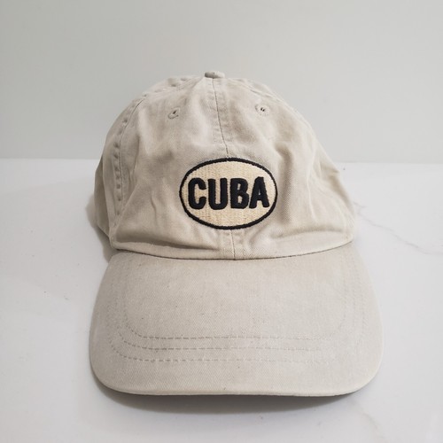 Cuba Hat Cap Mens One Size Beige Strap Back Leather Strap Outdoor Dad ...