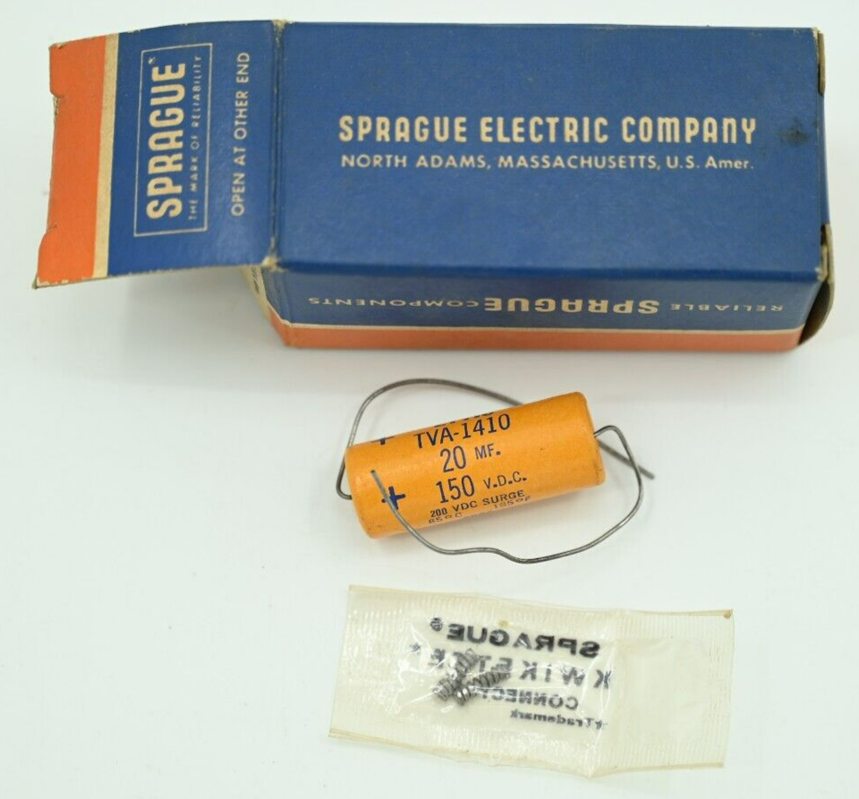 Vintage Sprague TVA-1410 ATOM LYTIC 20uF 150 WVDC NOS NEW in Box | eBay
