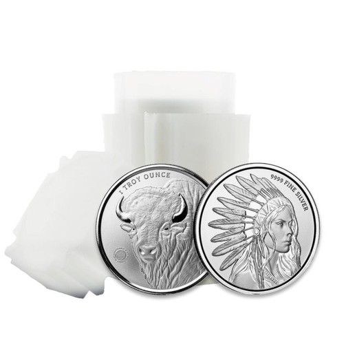 20 x 1 oz Silver Rounds - Buffalo Girl .9999 Silver Bullion Rounds in ...