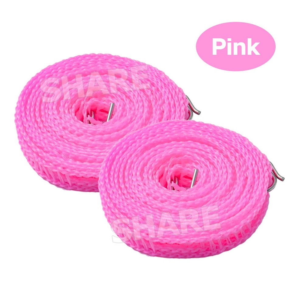 2xPortable 5m Travel Clothes Line Washing Rope Non slip Airer Laundry ...