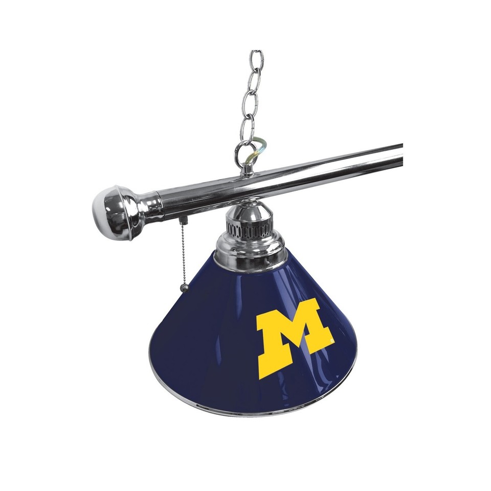 Michigan Wolverines 3 Shade Pool Table Light Billiard Lamp - Chrome ...