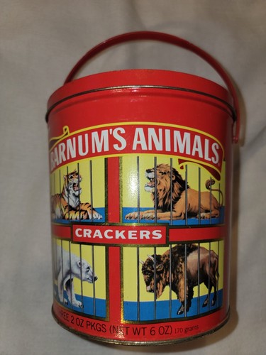 Vintage 1991 Nabisco Barnums Animal Crackers Circus Tin Can Pail Bucket ...