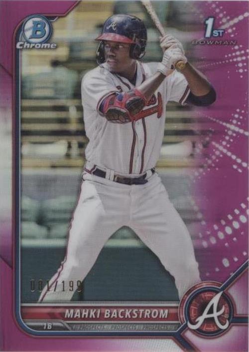2022 Bowman - Chrome Prospects Mahki Backstrom #BCP-121 Fuchsia ...
