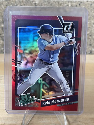 2023 Kyle Manzardo Donruss #90 Rated Prospect Holo Red /2023 - TB Rays ...