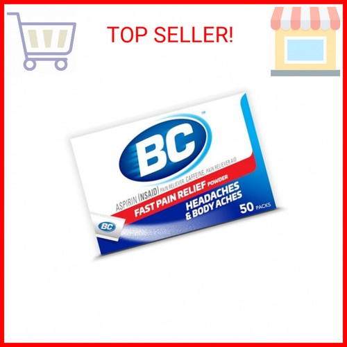 BC Powder Original Strength Pain Reliever, Aspirin Dissolve Packs, 50 ...