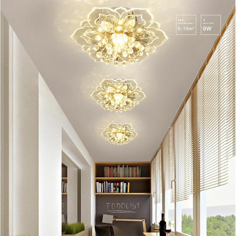 20cm 9W Modern Crystal LED Ceiling Light Fixture Hallway Pendant Lamp ...