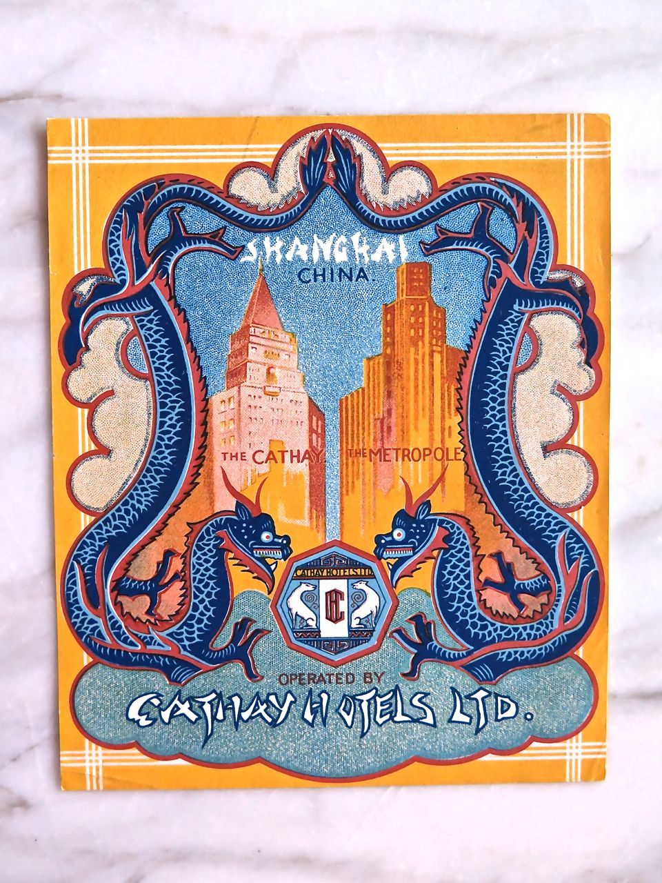 CATHAY HOTELS LTD. SHANGHAI...CATHAY & METROPOLE...RARE ORIGINAL ...