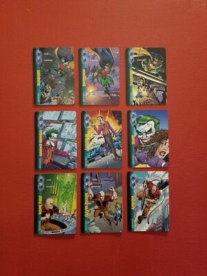 FLEER DC BATMAN - SUPERMAN OVERPOWER UNIVERSE GAMING CARD LOT OF 9 ...