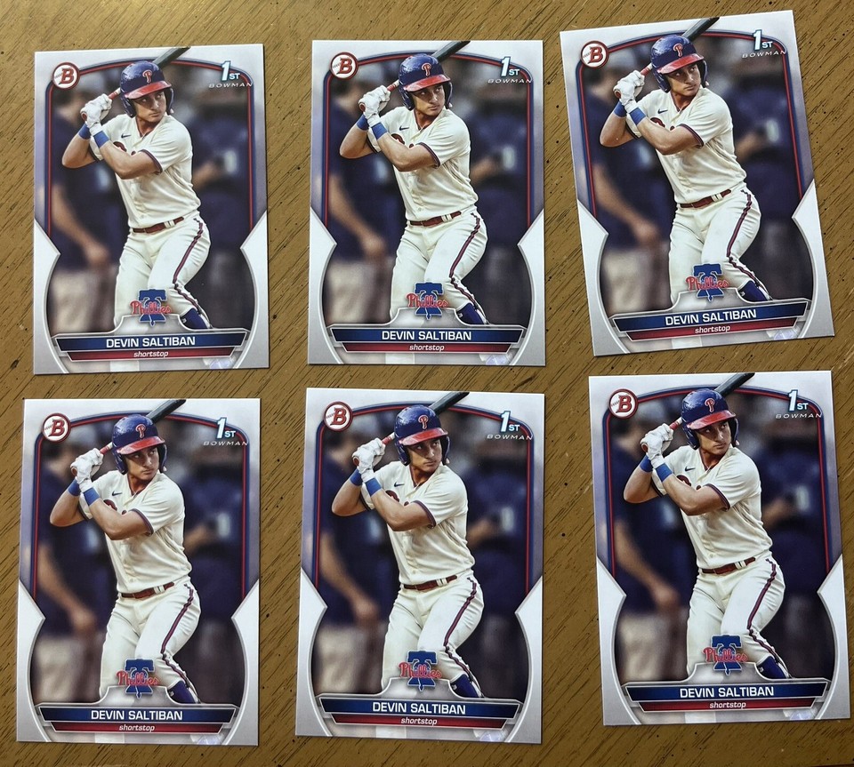 Lot (6) of Devin Saltiban 2023 1st Bowman Draft #BD2 Phillies Salty | eBay