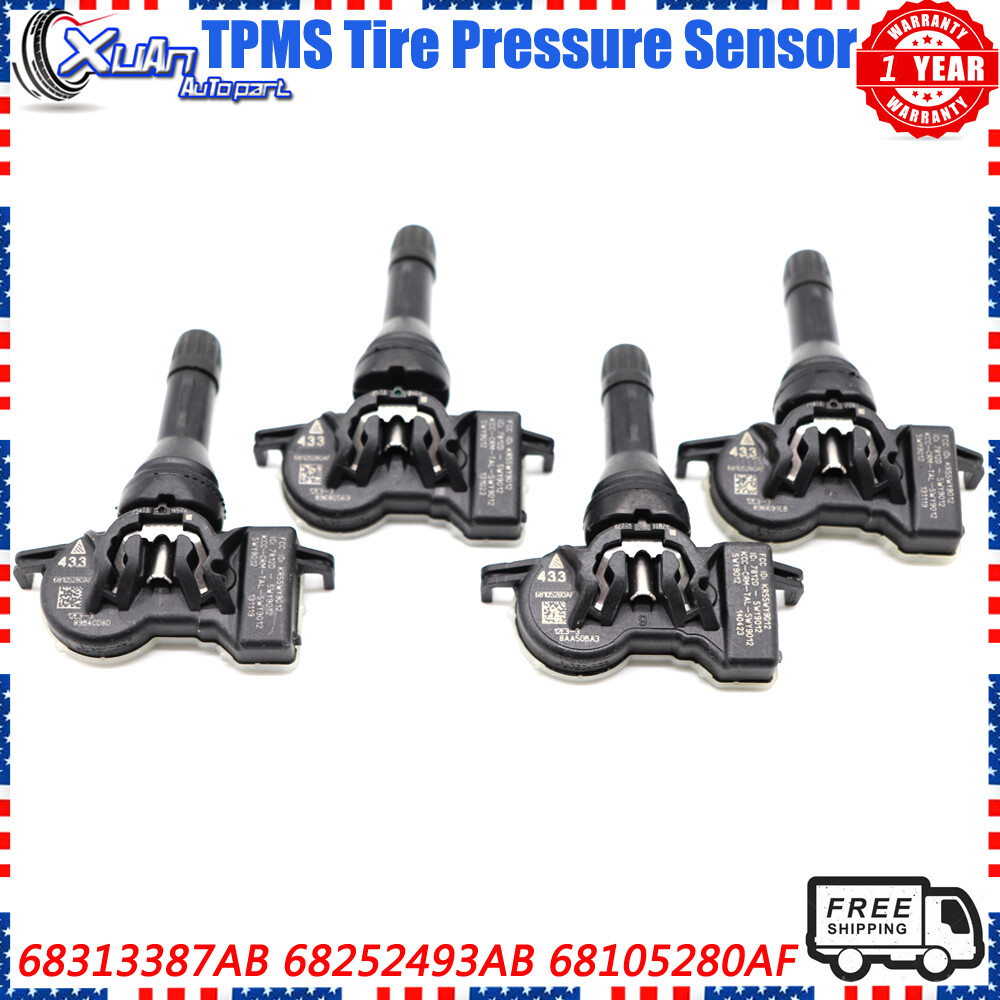 4x Tire Pressure Sensor TPMS 68105280AF For Dodge Dart Jeep Renegade ...
