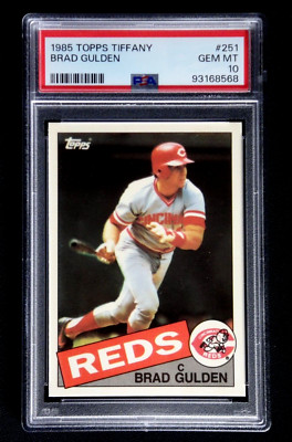 BRAD GULDEN 1985 TOPPS TIFFANY #251 PSA 10 GEM MINT BASEBALL CARD REDS ...