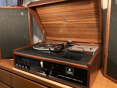 Dynatron Vintage Record Player in teak RESTORED over 7 days including ...