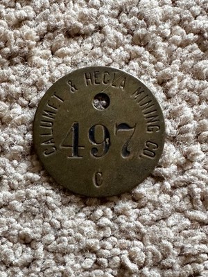 Calumet and Hecla C&H Copper Mine Mining Brass Check Tag Michigan MI | eBay