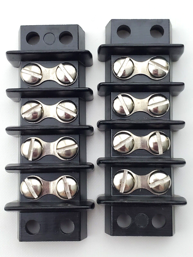 Lot of 2 Cinch 4 Position Dual Row Screw Terminal Strip Blocks Heavy ...