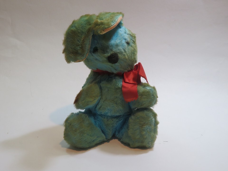 Vintage blue rabbit Stuffed Animal Plush Toy doll cute 1950's antique ...